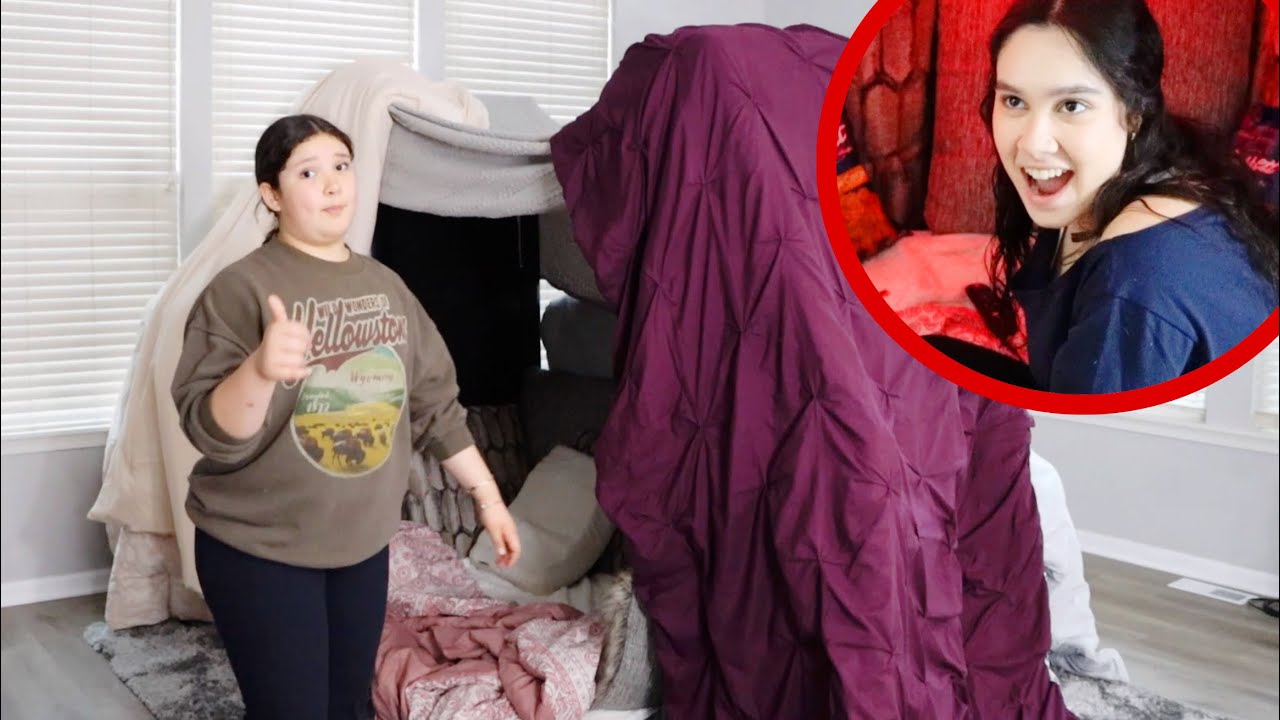 We built the biggest fort in our living room! - YouTube