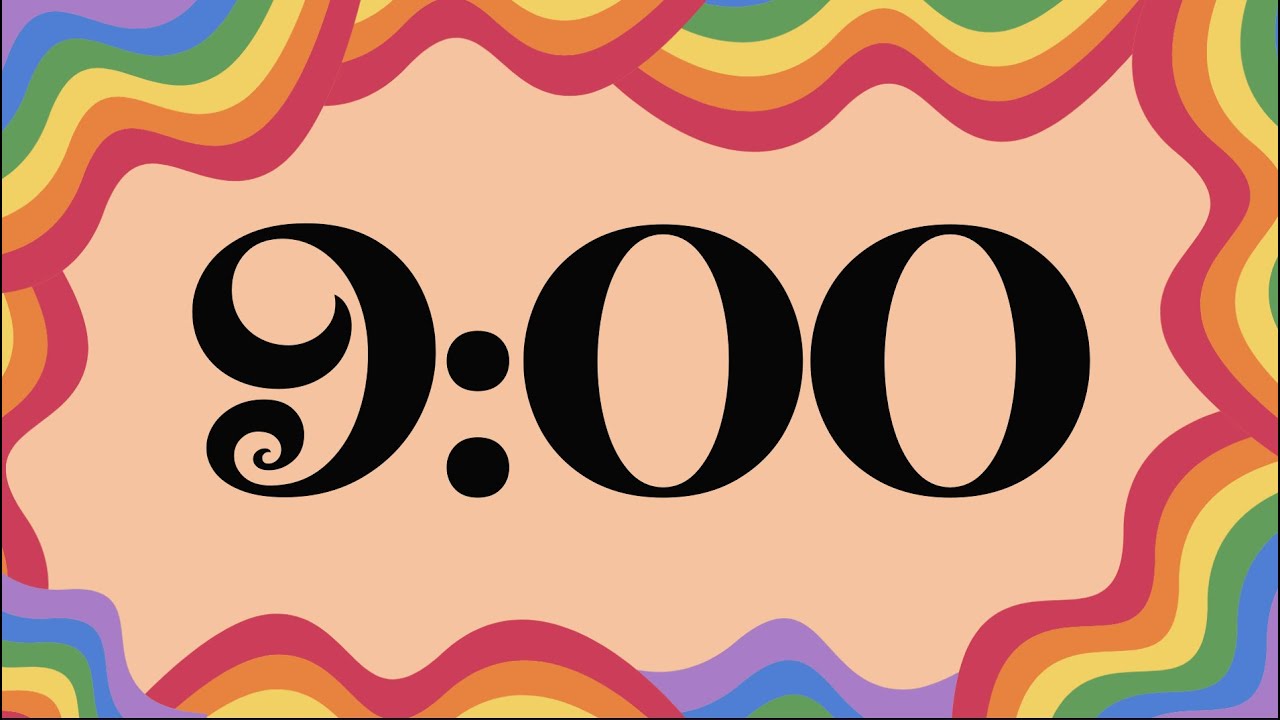 9 Minute Fun Groovy Rainbow Timer (Piano Alarm at End) - YouTube