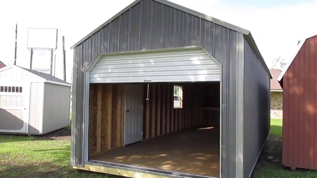 12X30 Derksen Z-Metal Garage with Electrical and Workbench - YouTube