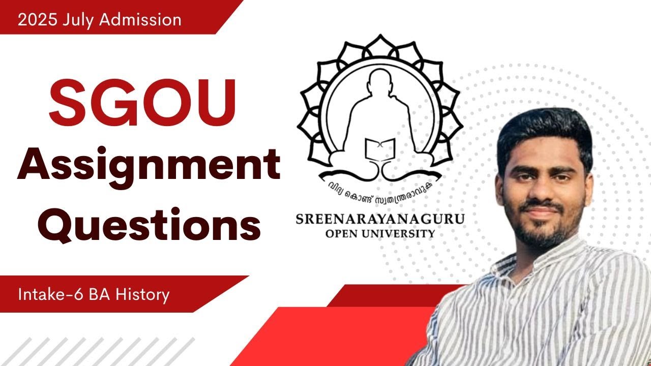 SGOU Assignment Questions | 2025 Admission Ba History #sgou #assignment ...