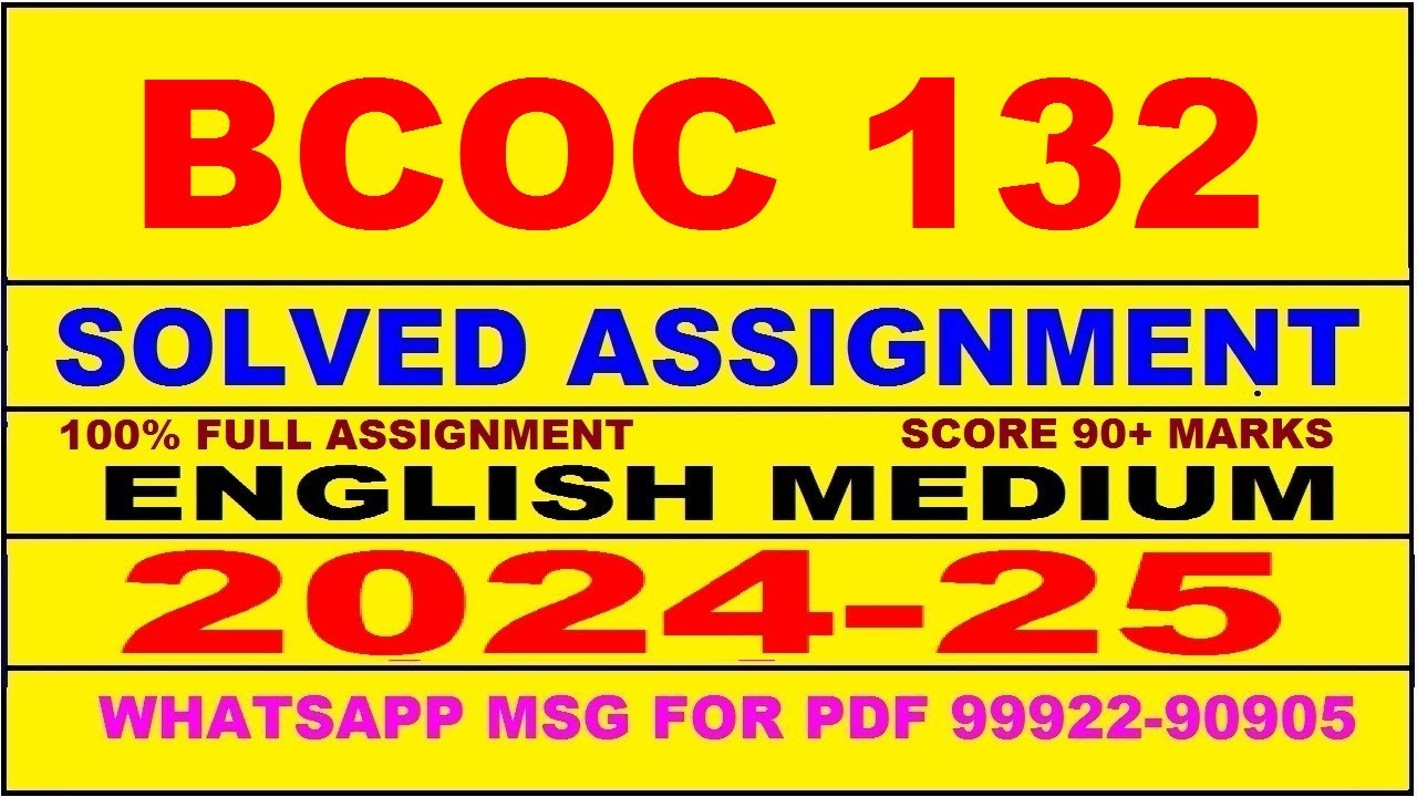 bcoc 132 solved assignment 2024-25 | bcoc 132 solved assignment in ...