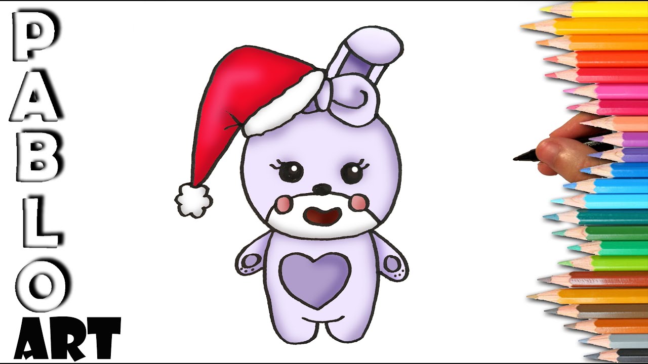 How to draw 🎅 Sooya rabbit from Blackpink for Christmas | step by step ...