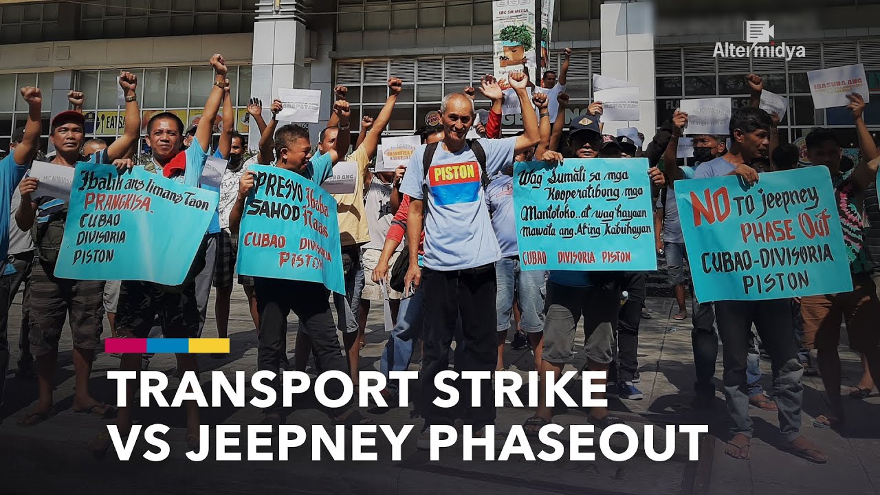 Transport strike laban sa jeepney phaseout - YouTube