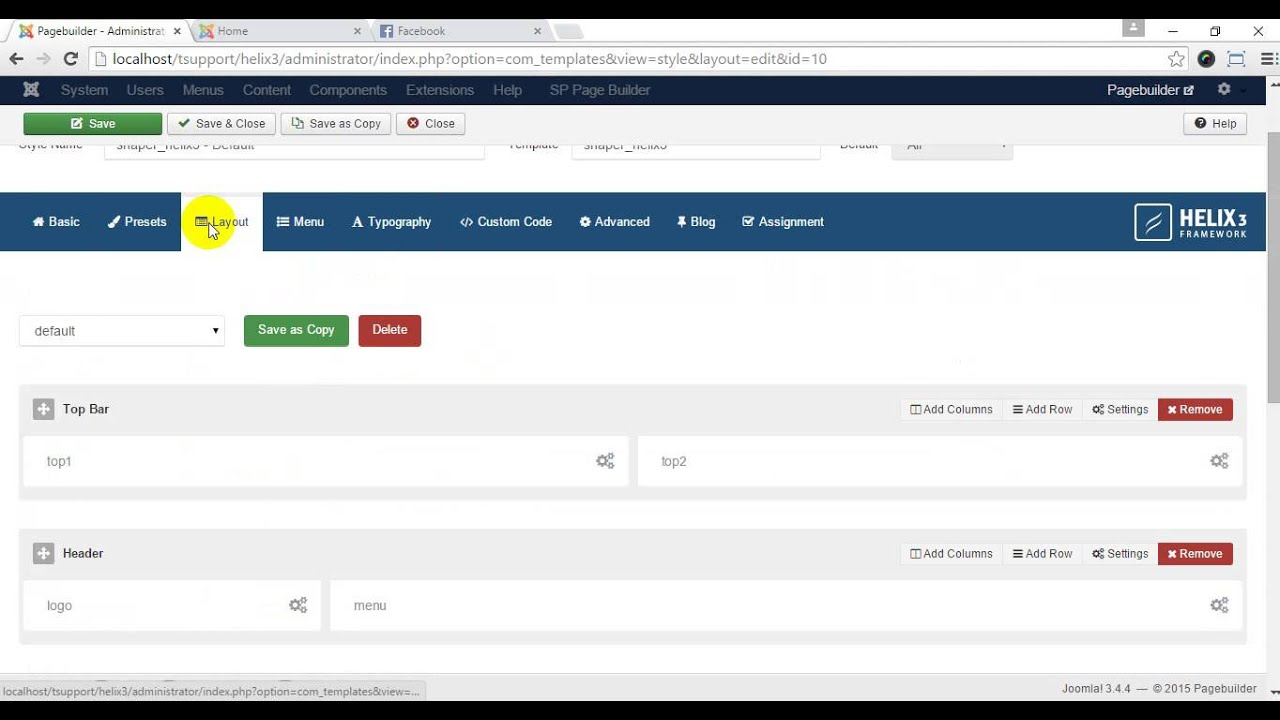 Helix3 menu problem full width and container - YouTube