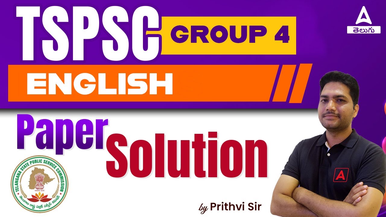 Group 4 Key Paper 2023 | Solution Of English Questions | TSPSC Group 4 ...