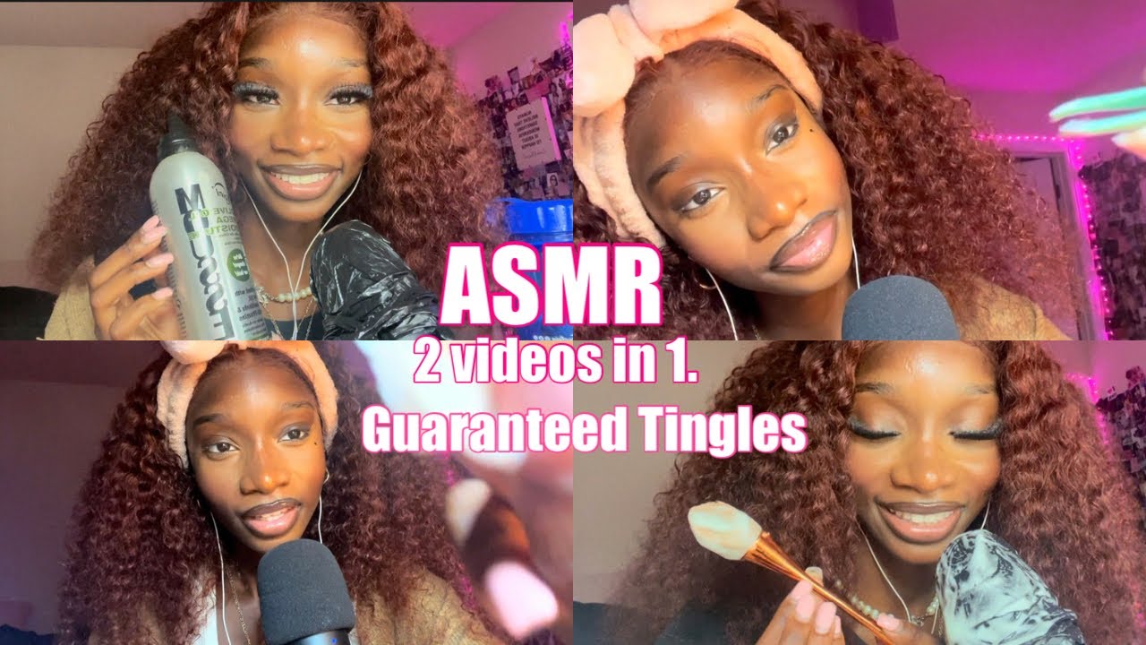 ASMR| 2 videos in 1. Plucking your eyebrows. 2. Moose foam mic brushing ...