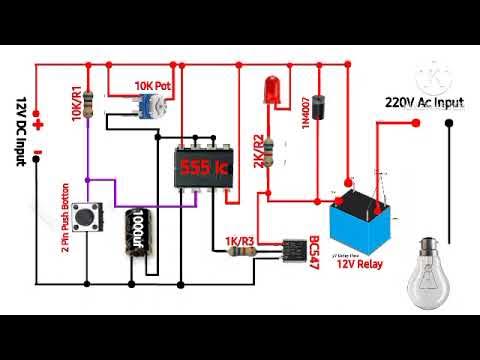 How To Make Time Delay Relay Circuit Diagram Using 555 Ic Timer ...