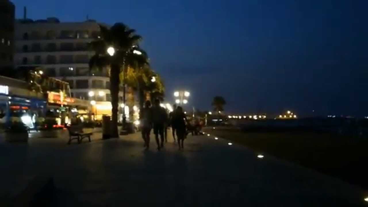 Night walking in Larnaca, Cyprus. - YouTube