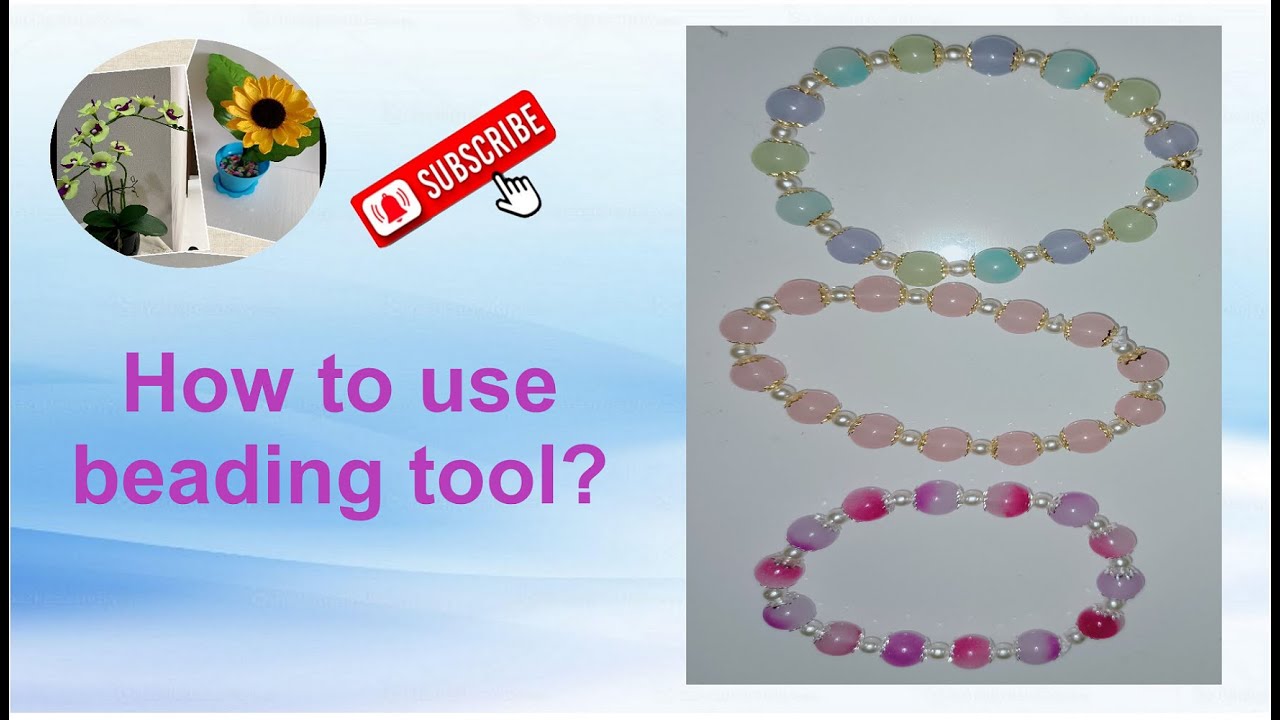 How to use beading tool to pull or lure thin Elastic Band via bead hole ...