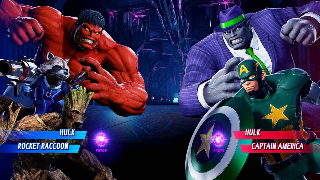 Red Hulk & Rocket Raccoon vs Hulk & Green Cap (Very Hard) - Marvel vs ...