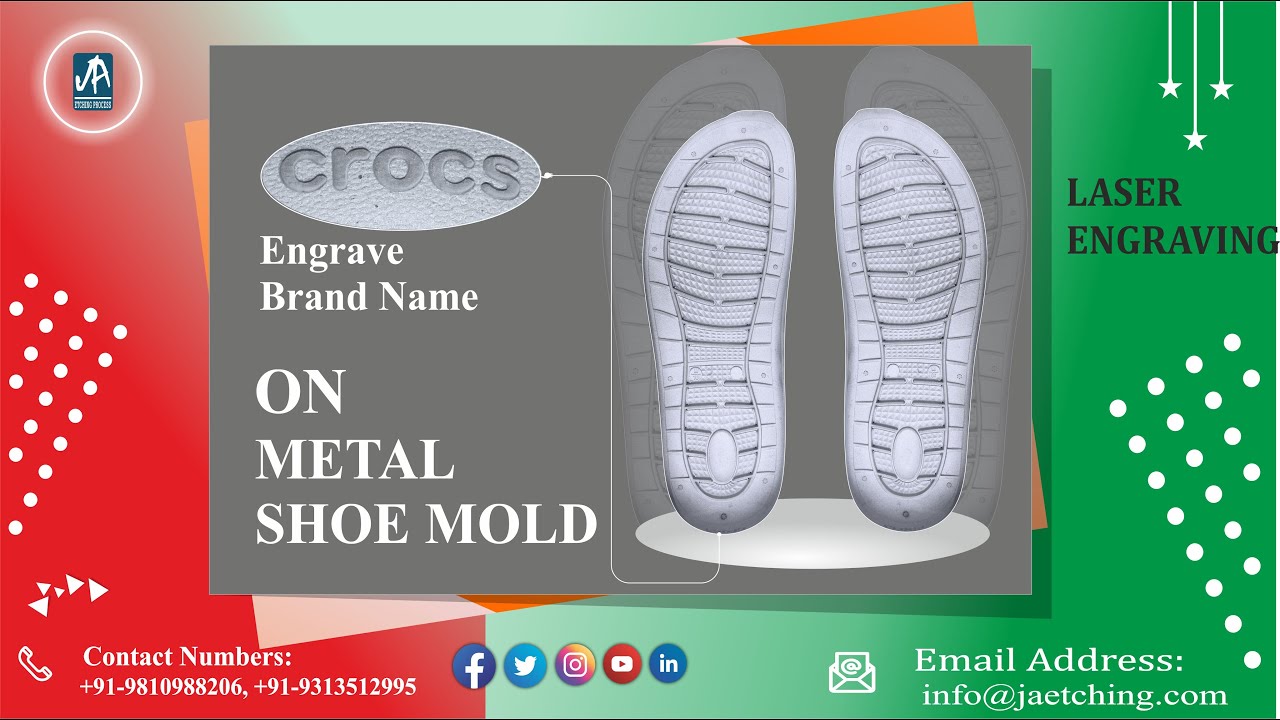LASER ENGRAVING ON SHOE MOULD (CROCS) Jai Ambay Etching Process. - YouTube