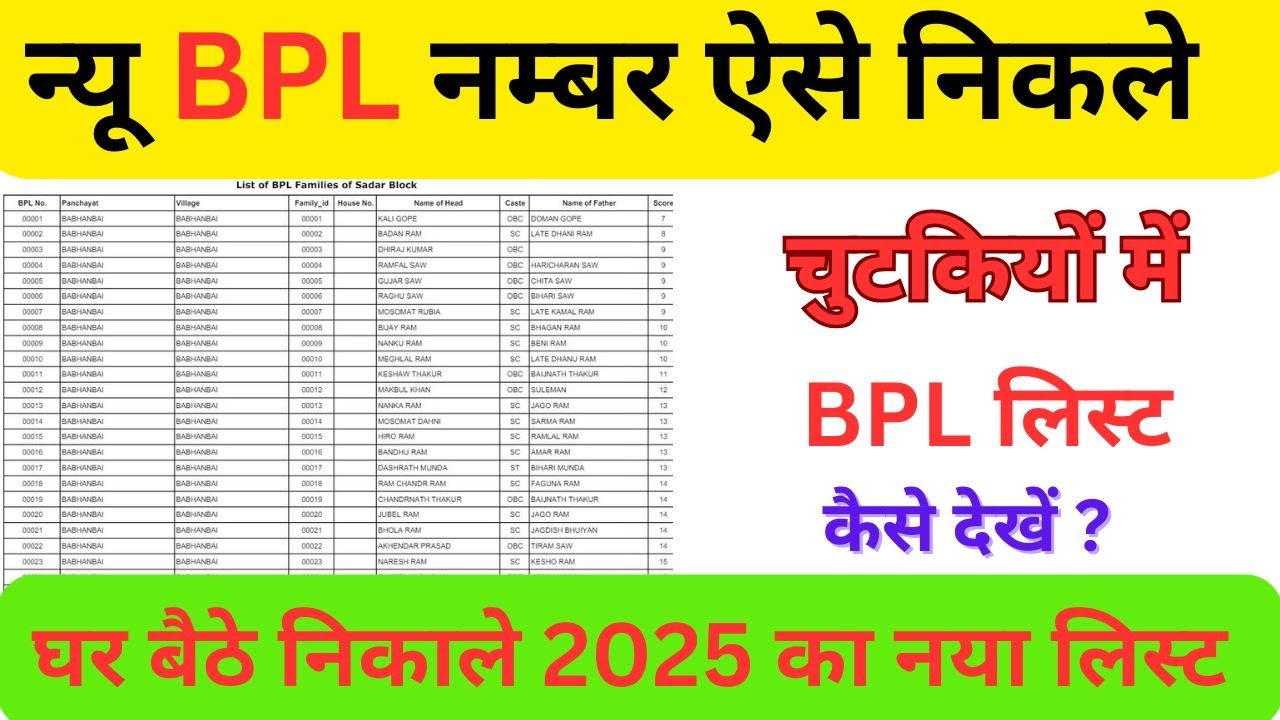 BPL सूची में नाम कैसे देखें | BPL List Download Kaise Kare | BPL Suchi ...