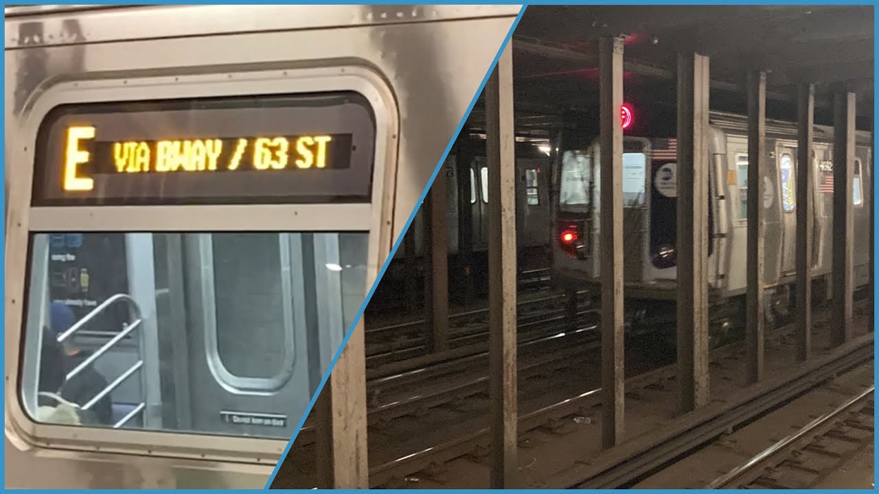 ⁴ᴷ⁶⁰ MTA: R160 E Signage & layout trains action - YouTube