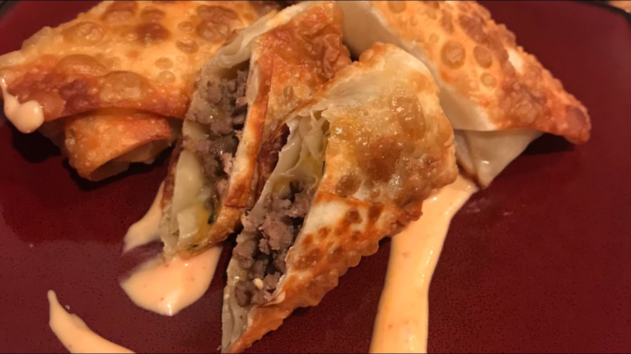 Cheeseburger Spring Rolls - YouTube