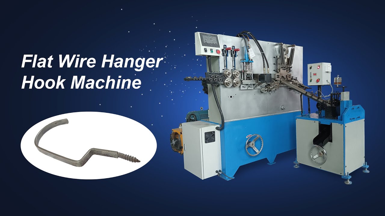 Automatic Flat Wire Hanger Hook Making Machine GT-HM-5F - YouTube