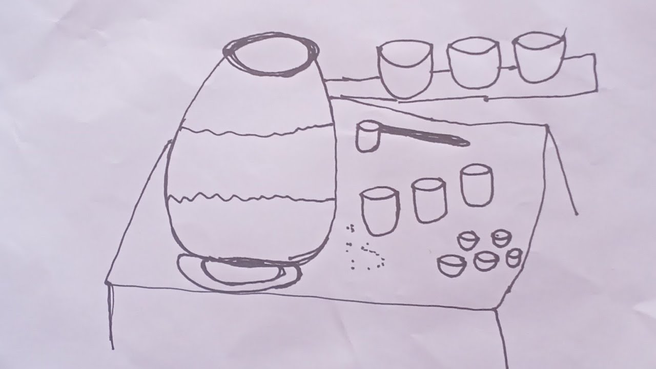 How to draw a floor Drawing and Glass Cup drawing easy step by step for ...