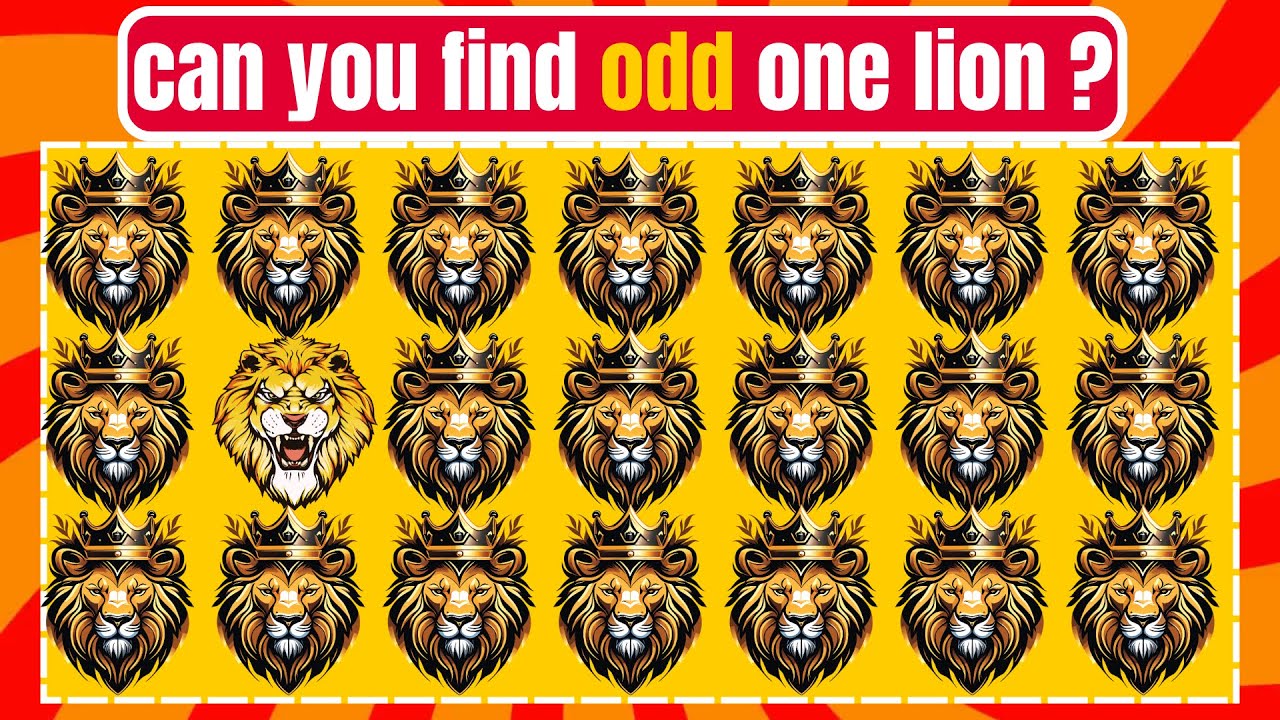 find the odd one out lion 🦁| 20 levels quiz|Easy, Medium, Hard ...