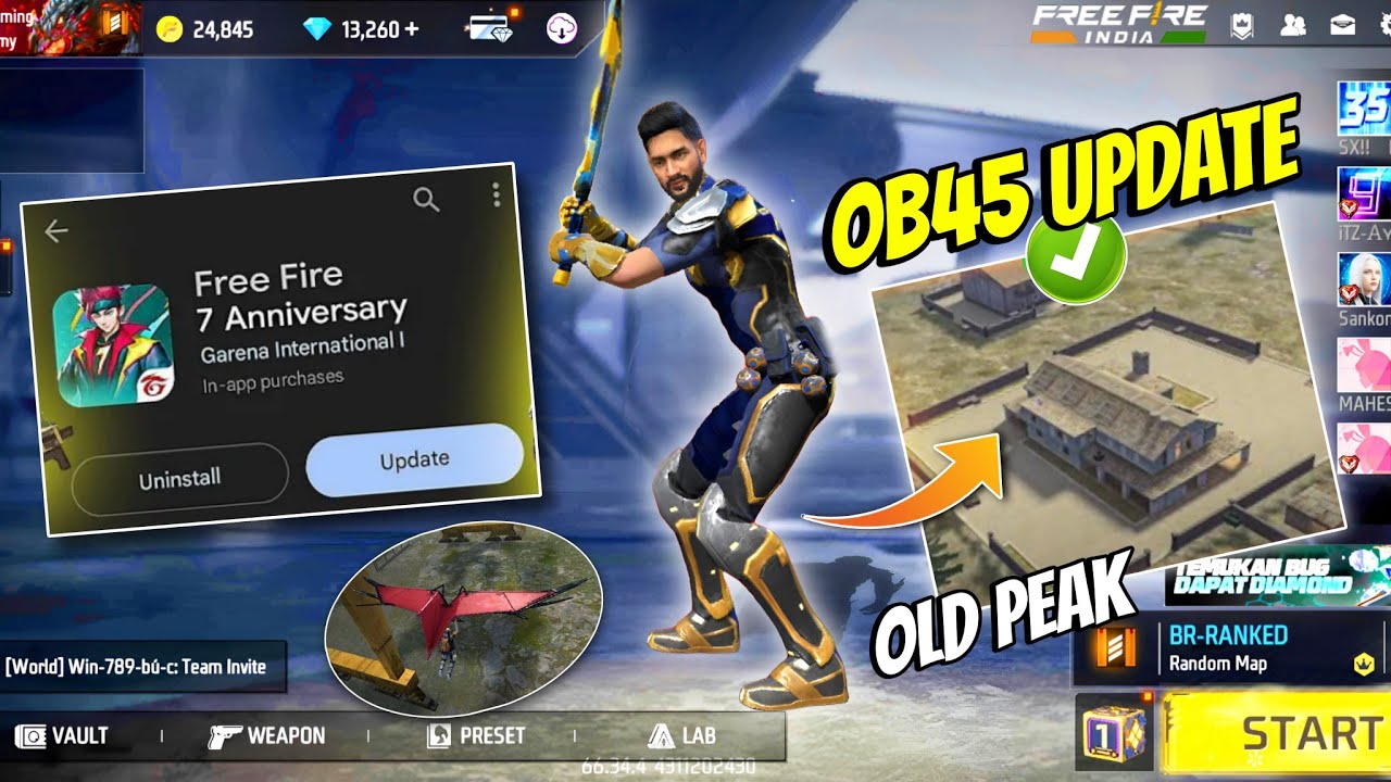 ob45 Update Free Fire 🤯 | 7th Anniversary Update ff free fire Advance ...