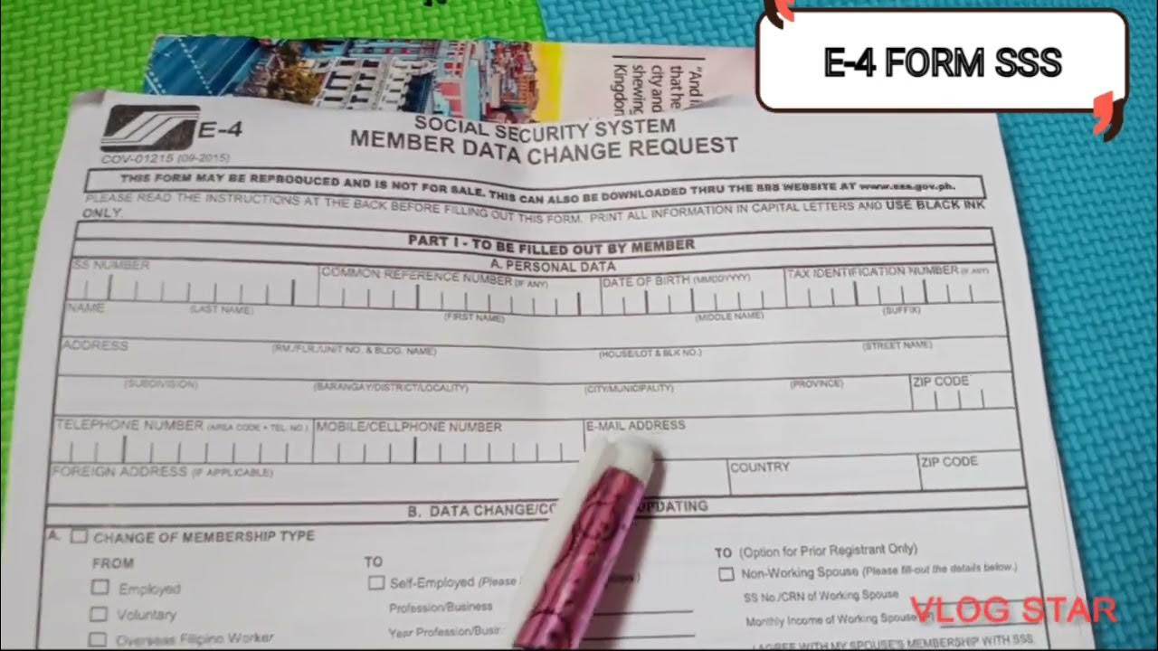 how to fill up E-4 Form sa SSS panoorin ito - YouTube