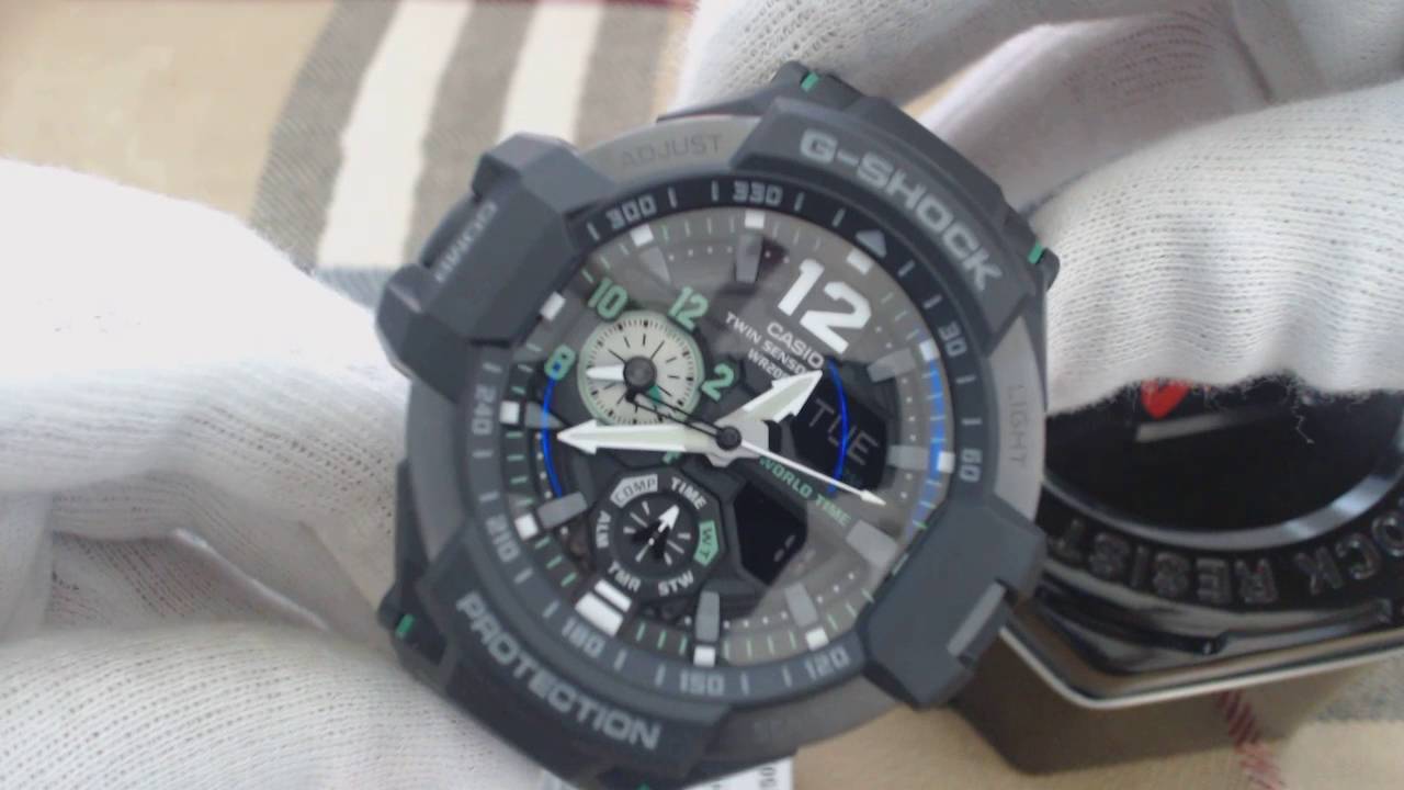 Men's Casio G Shock Gravity Master Aviation Watch GA1100 1A3 - YouTube