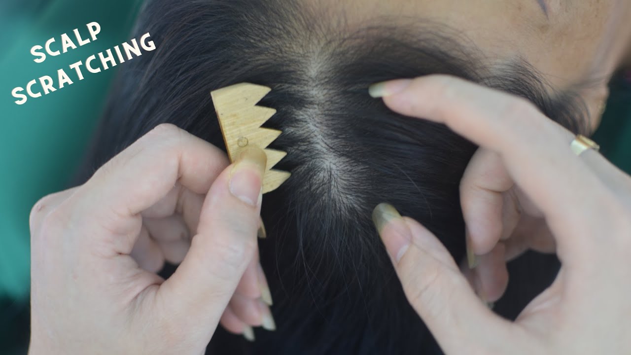 ASMR Focus Scalp Scratch, Hair Parting, Hair Combing Real Person, No ...