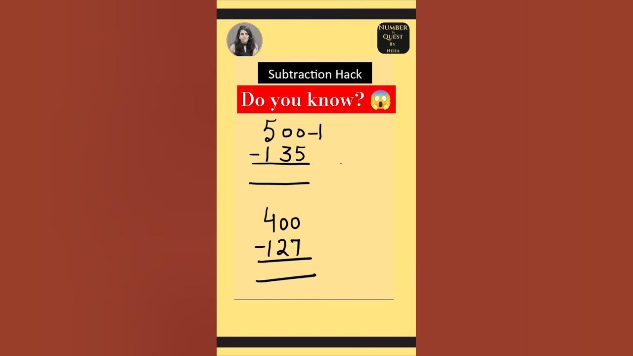 Fast Subtraction | Super easy hack #shorts #trending #tricks #mathematics #subtraction - YouTube