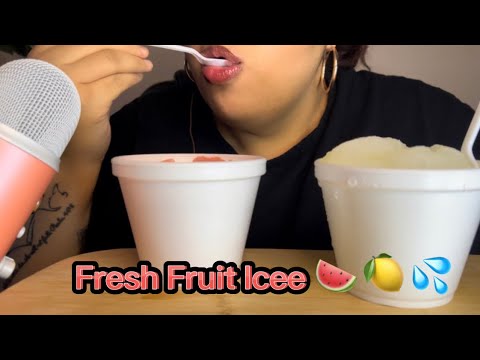 ASMR 🍉🍋 FRESH FRUIT JUICE ICEE MUKBANG ICE EATING 🧊 SLUSHY - YouTube