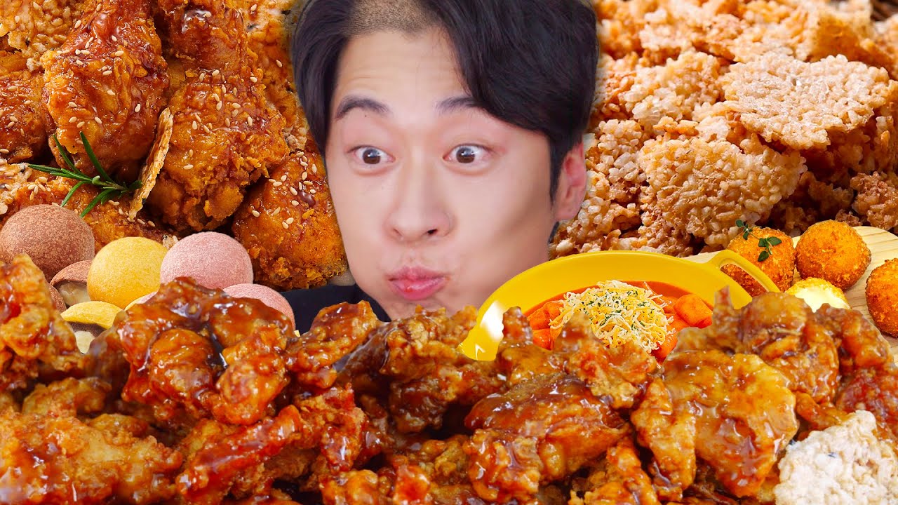 노랑통닭 바삭누룽지 치킨 먹방 Youtube