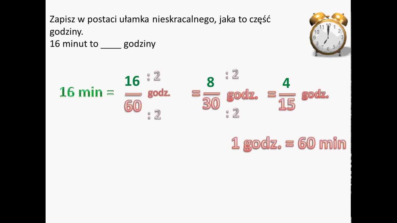 16 Minut Jaka To Cz Godziny U amek Zwyk y YouTube