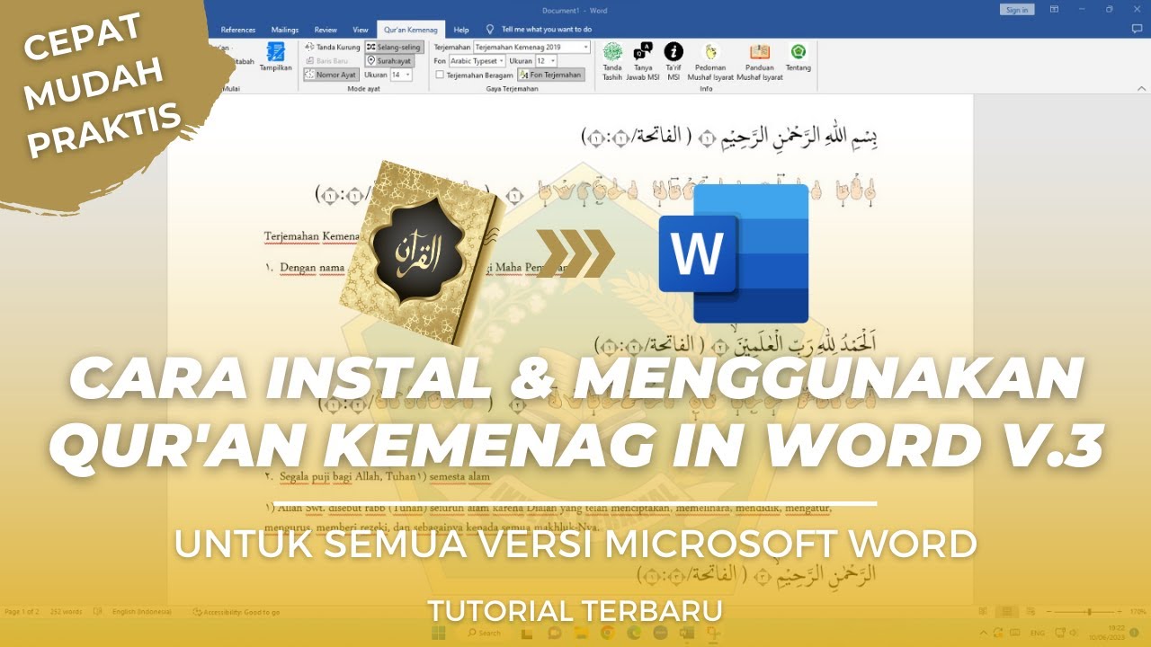 Cara Instal Aplikasi Al-Qur'an Kemenag di Microsoft Word Versi Terbaru ...