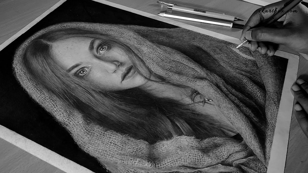 Hyperrealistic Drawing of a Girl How to draw a girl - YouTube