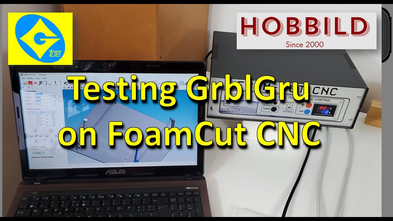 GrblGru.com cutting test on FoamCut CNC - Hobbild - YouTube