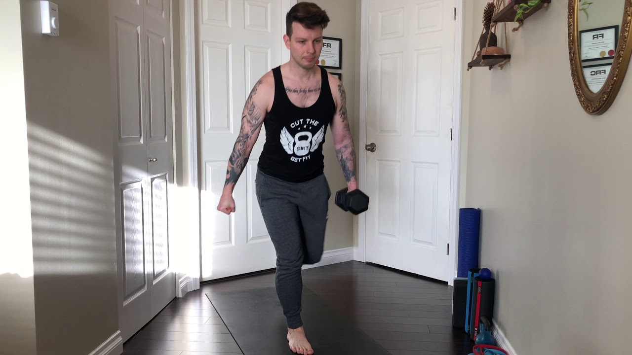 Dumbbell Offset Reverse Lunge - YouTube