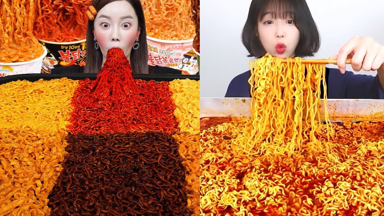 Eating 12 Packs of Ramyun Noodles with Rice!👍🏻 Home Cooked Meal Korean ...