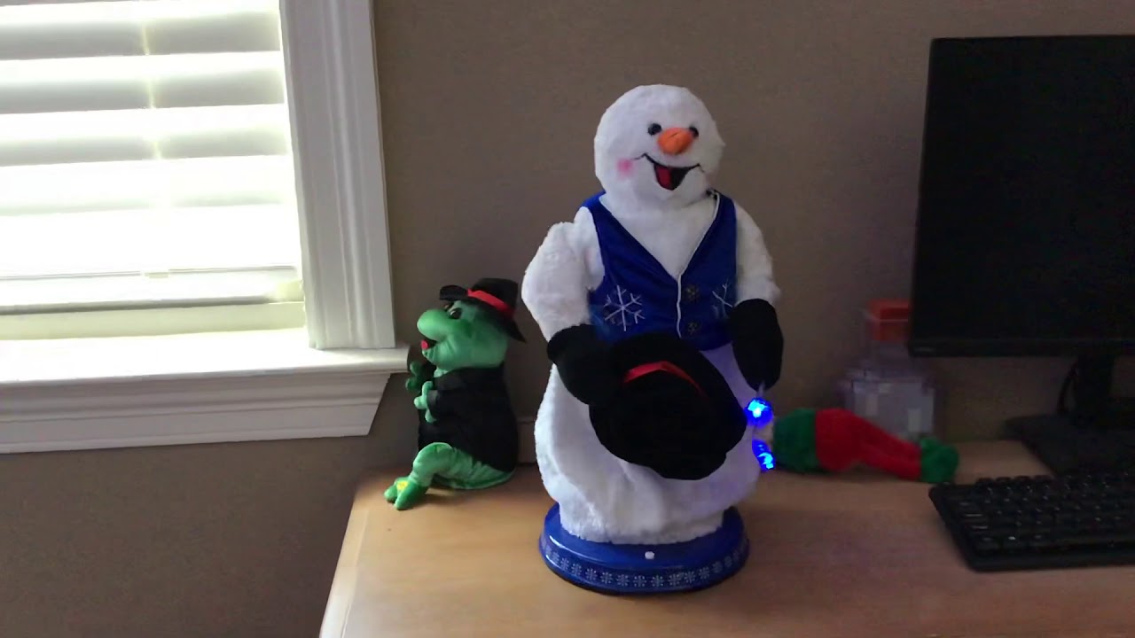 Gemmy 2004 - Blue Mr Snowflake Spinning Snowflake Snowman - YouTube