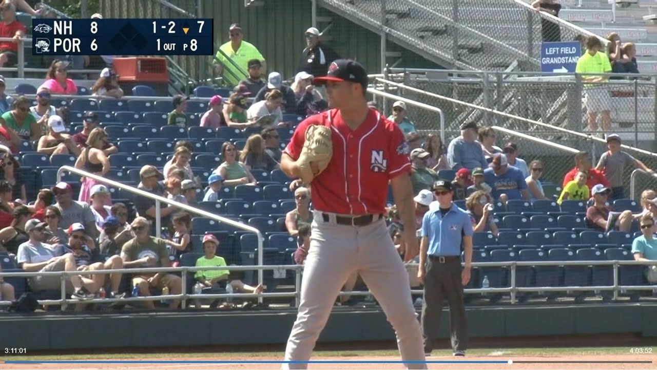Mason Fluharty in 2nd outing for New Hampshire Fisher Cats (Double-A ...