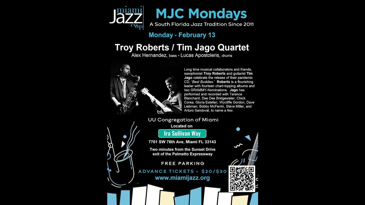 Troy Roberts/Tim Jago Quartet. MJC Mondays. 2/13/23 - YouTube