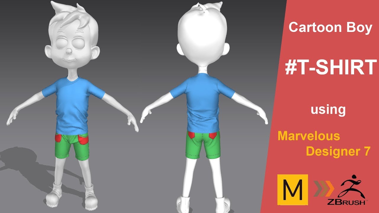 Marvelous Designer 7 - Making T-shirt for Cartoon Character - Part 04 ...