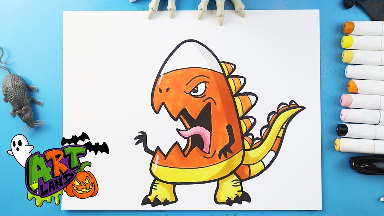How to Draw a Candy Corn Kaiju - YouTube