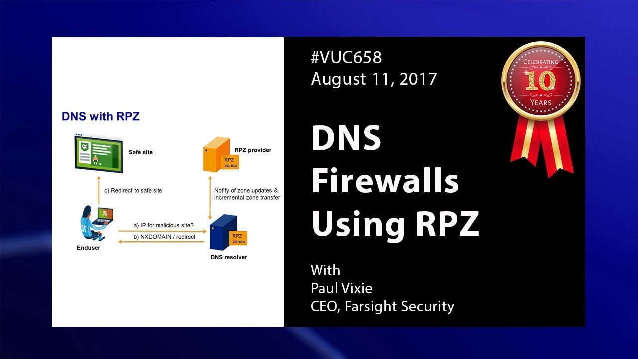 VUC658 - DNS Response Policy Zone with Dr. Paul Vixie - YouTube