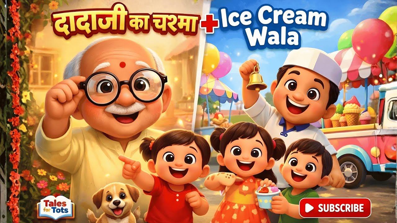 Dadaji Ka Chashma + Ice Cream Wala | 2 Cute Kids Songs | 3D Cartoon ...