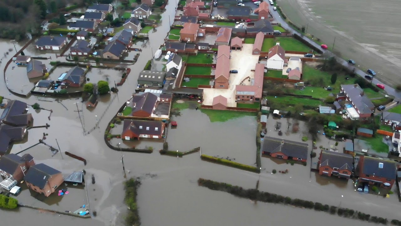 East Cowick floods 28/02/2020 Drone footage Dji Mavic air - YouTube