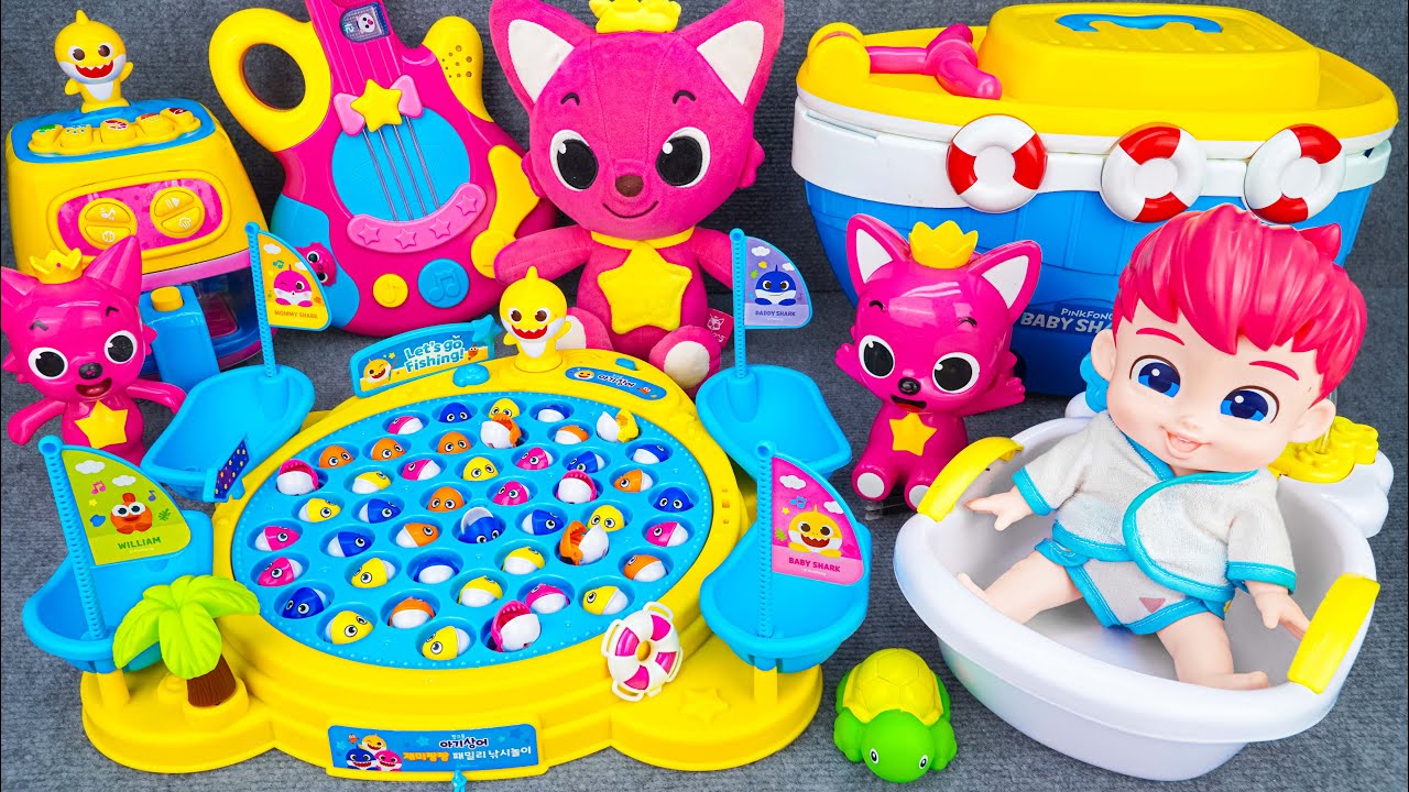 Satisfying Unboxing & Review Miniature Pinkfong Fishing Toys | ASMR ...