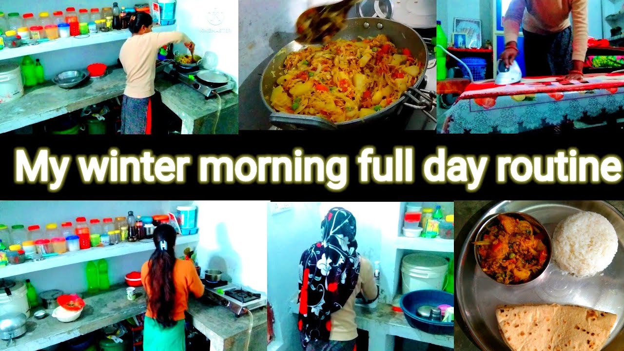 🌄My winter full (morning - night ) routine vlog.cooking cleaning house ...