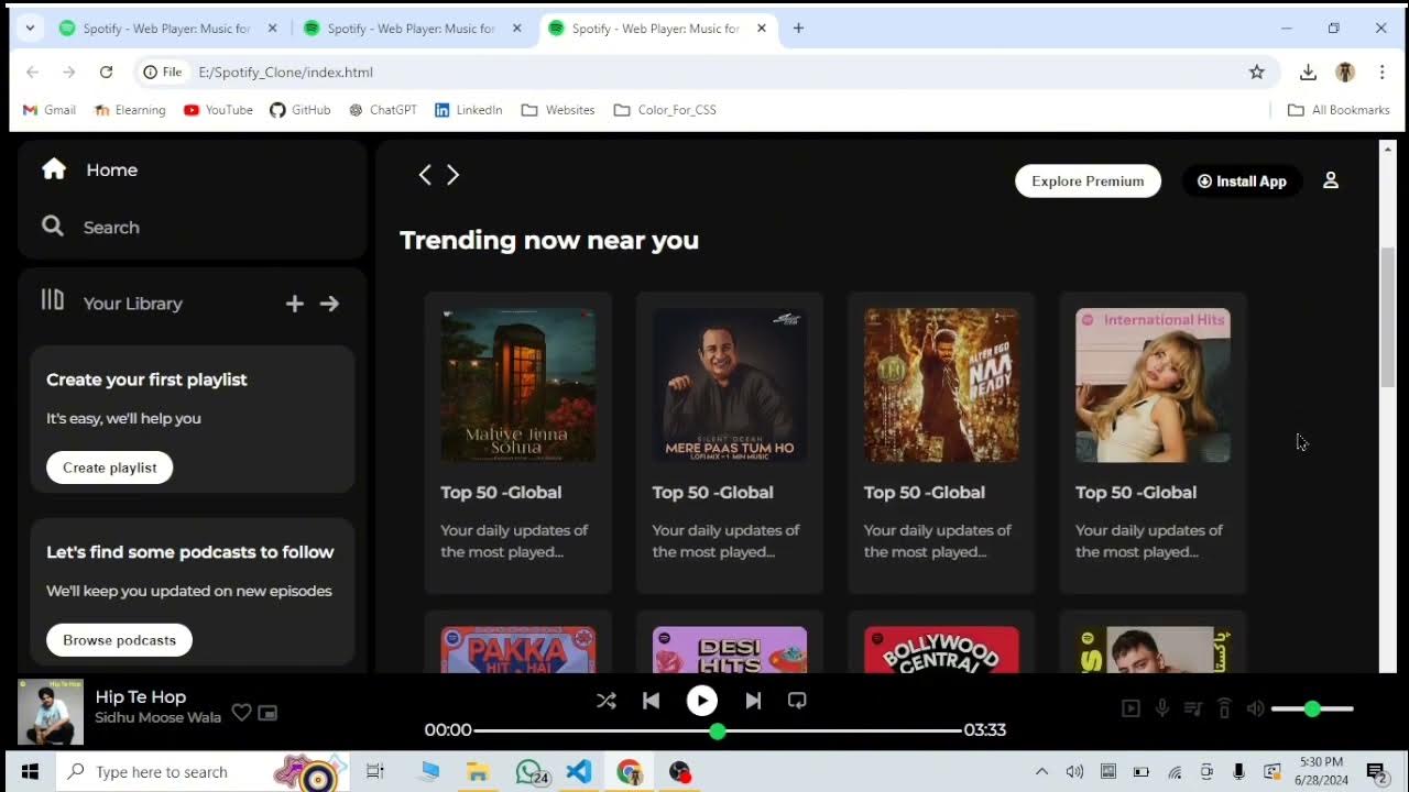 Spotify clone using html and CSS. #html #css #webdevelopment # ...