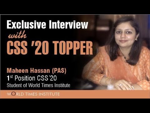 Live Session with CSS 2020 Topper Maheen Hassan (PAS) | World Times ...