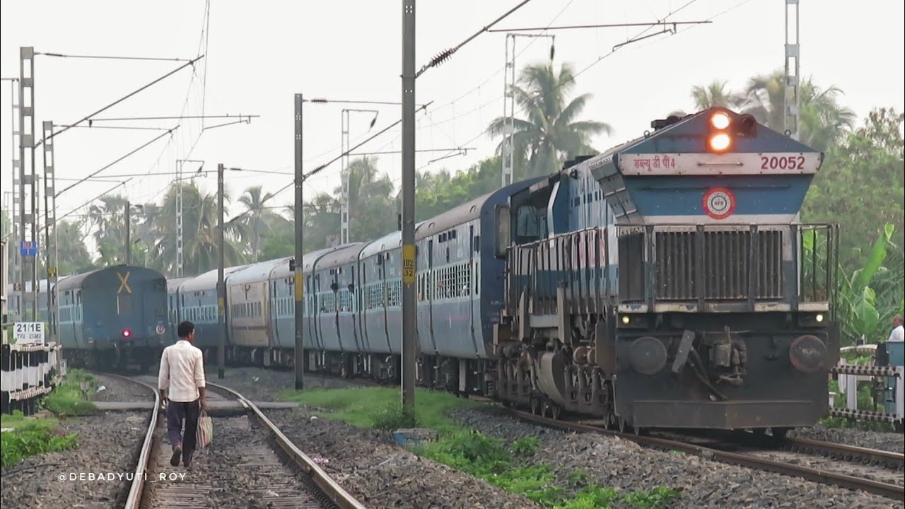 Craziest Acceleration By WDP-4 in LHF Mode || NJP-Digha Paharia Express ...