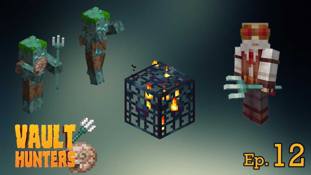 Making a drowned trident farm with a spawner - Minecraft Vault Hunters ...