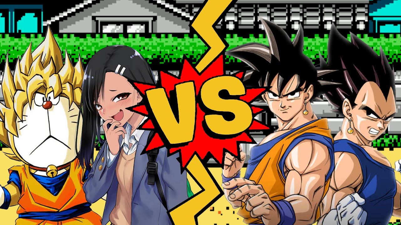 M.U.G.E.N Battles | Doraemon/Nagatoro vs Goku/Vegeta - YouTube