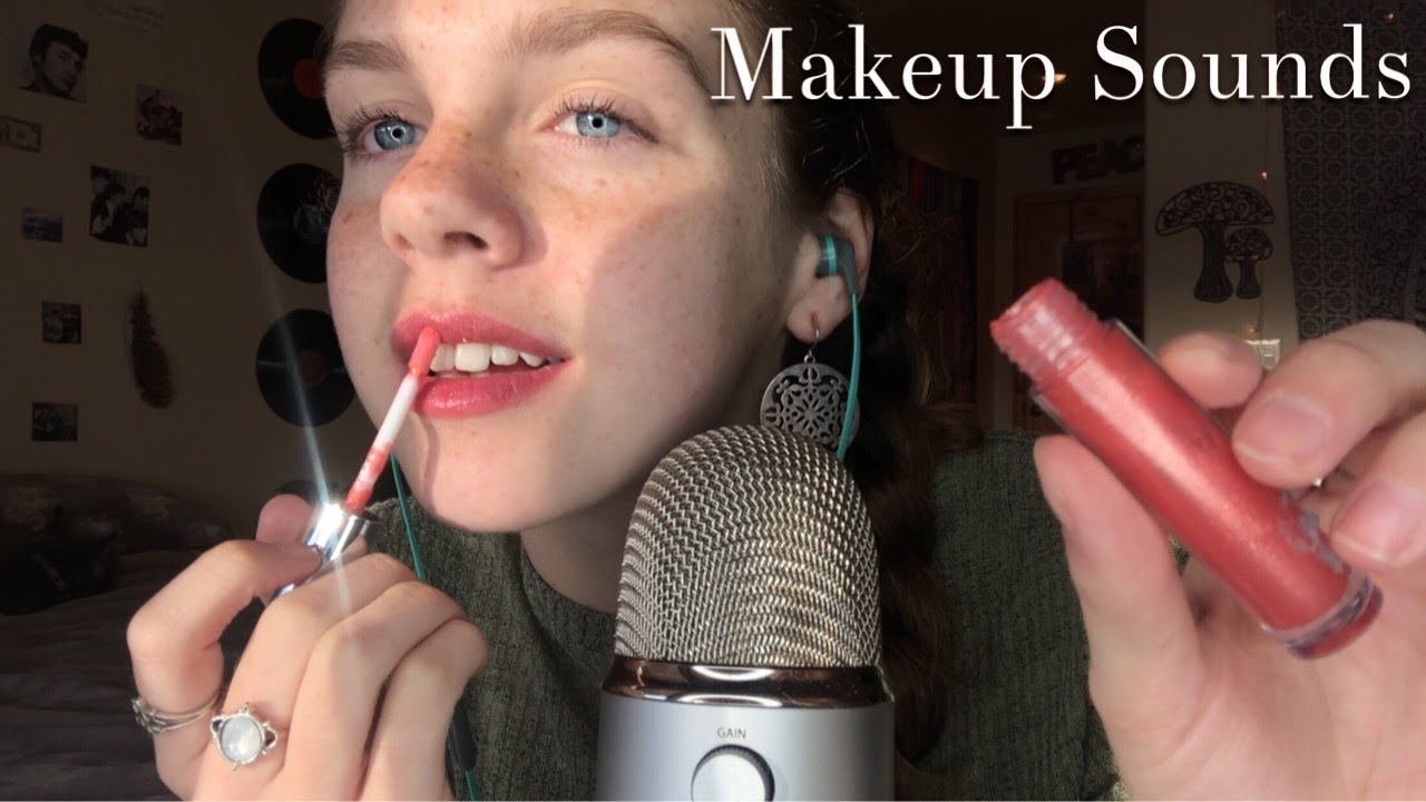 Asmr Makeup Sounds Lipgloss Mascara Blush Youtube
